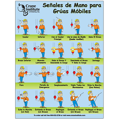 Mobile Crane Hand Signal Poster - Spanish 18x24 – Crane Institute of ...