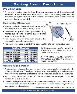 Working Around Power Lines Safety Reference Card – Crane Institute of ...