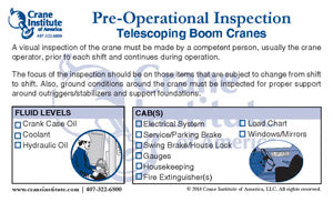 Pre-Op Inspection Telescoping Boom Ready Reference Card – Crane ...