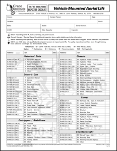 Vehicle Mounted Aerial Lift Annual/Periodic Inspection Checklist ...