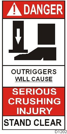 Outrigger Warning Decal – Crane Institute of America